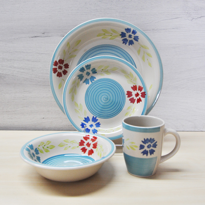 Buy Ceramic 4-piece Kitchen Dinnerware Set Plates Bowl Mug ,hand ...