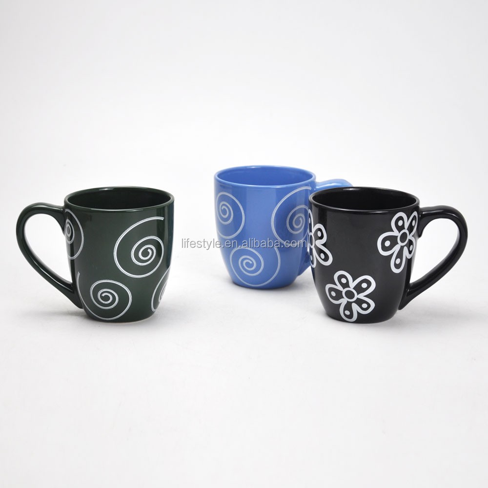 Buy Ceramic U-shape Coffee Mug With Gold Decal,stoneware Coffee Cup ...