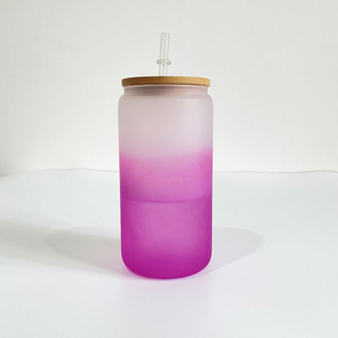 Buy Color Change Glass Cans 16oz Blank Sublimation Cold Color Changing ...