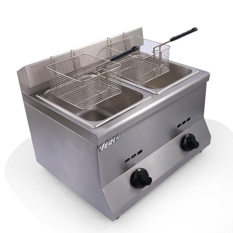 Buy Commercial Restaurant Kitchen 5.5l Gas Fryer 2 Tanks 2 Baskets ...