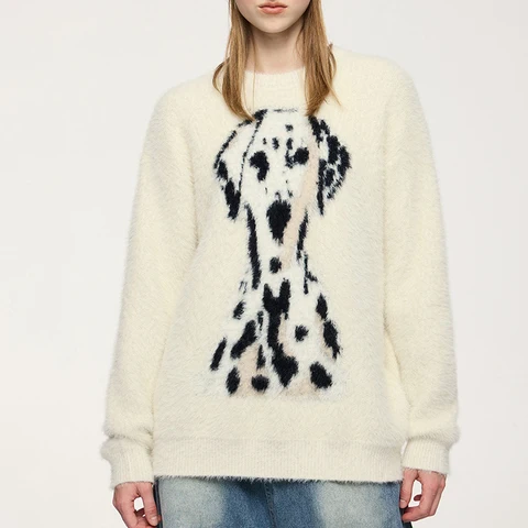 Buy Custom Dalmatian Jacquard Sweater Autumn And Winter New Trendy ...