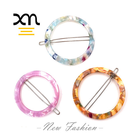 Buy Custom Made Fashion Ins Circle Hair Clip Pin Plastic Acetate Round ...