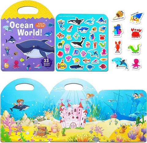 Buy Custom Reusable Cartoon Sticker Book Silicone Removable Diy ...