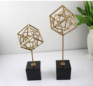 Buy Geometric Frame Design Metal Showpieces For Home Decoration ...