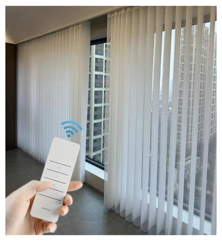 Buy Hanas Motorized Remote Control Vertical Blind Curtains Sliding ...
