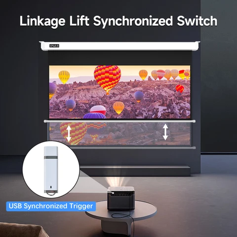 Buy 150 Inch Retractable Projection Screen 16:9 4k Matt White Standard ...