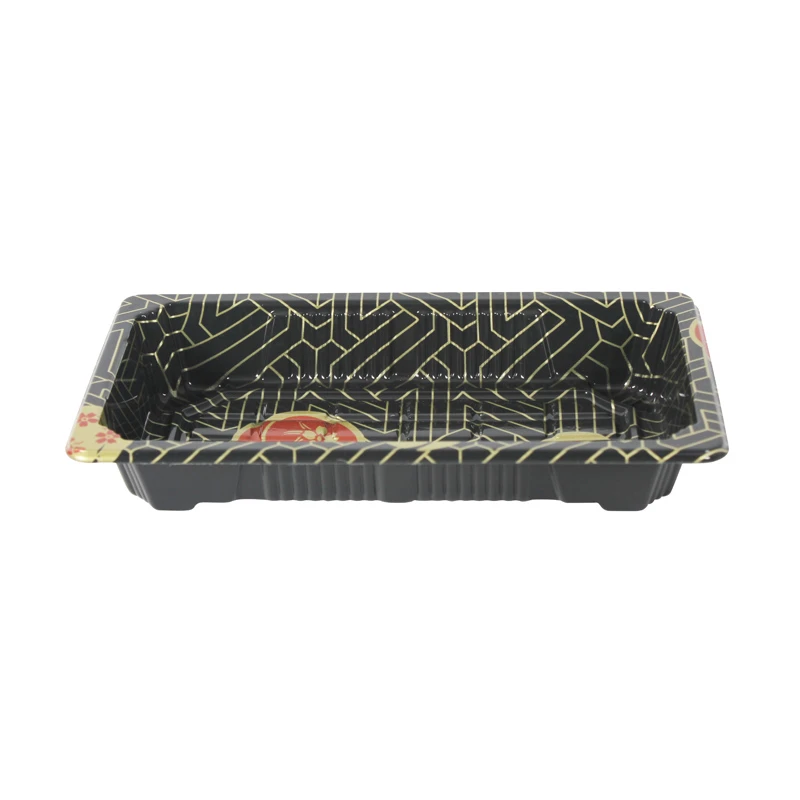 Buy Japanese Disposable Black Sushi Tray Set Restaurant Pp Plastic ...