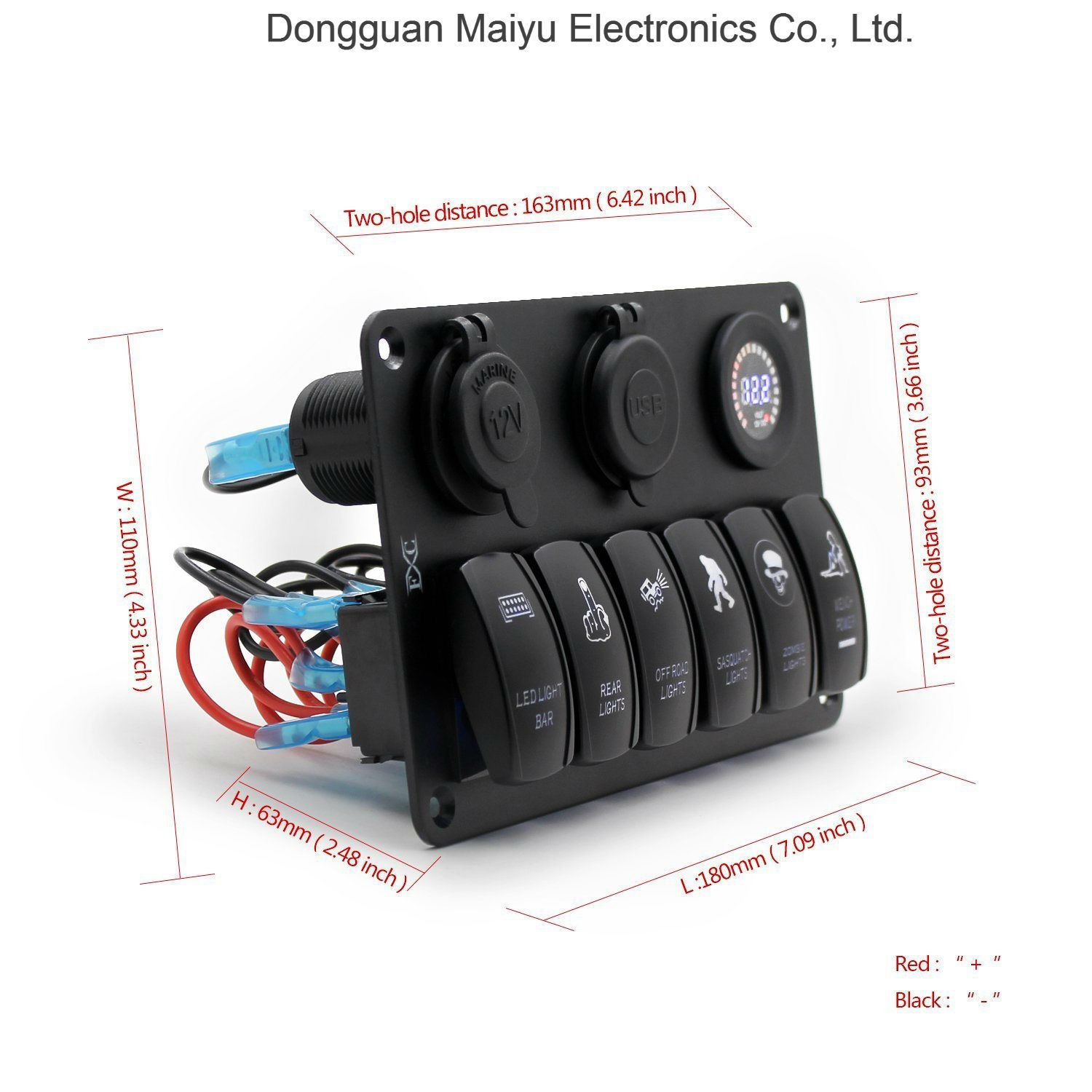 Buy Led Light Bar Rocker Switch 3 Gang Panel Switch Voltmeter from ...