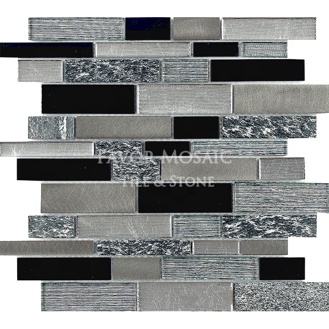 Buy Matt Frosted Surface Random Brick Kitchen Backsplash Tiles Glass ...