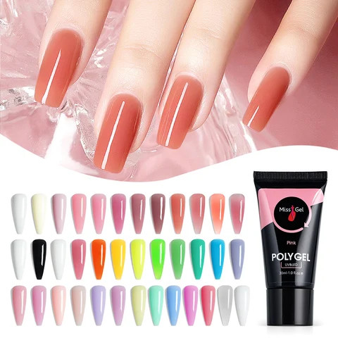 Buy Missgel Solid Color Extension Poly Nail Gel Wholesale Nail Supplies ...