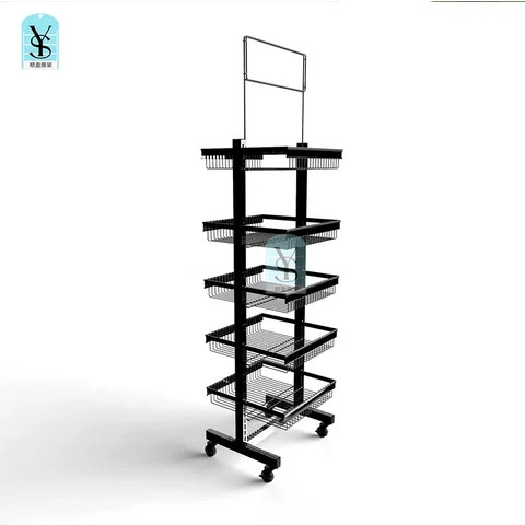 Buy New Arrival Single Side Wall Mesh Black Grid Spinner Rack Retail ...