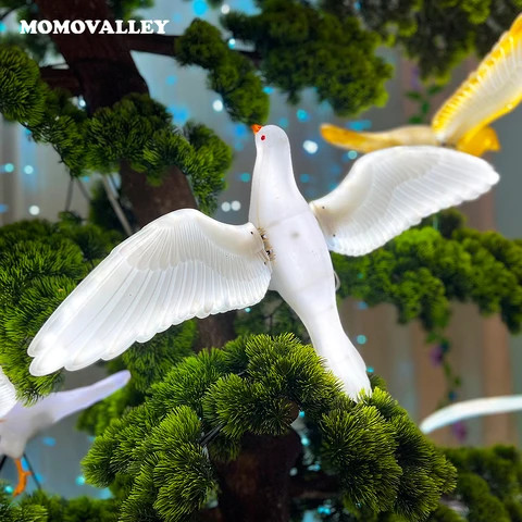 Buy New White Blue 3d Pigeon Sculpture Light Led Dove Decorations For ...