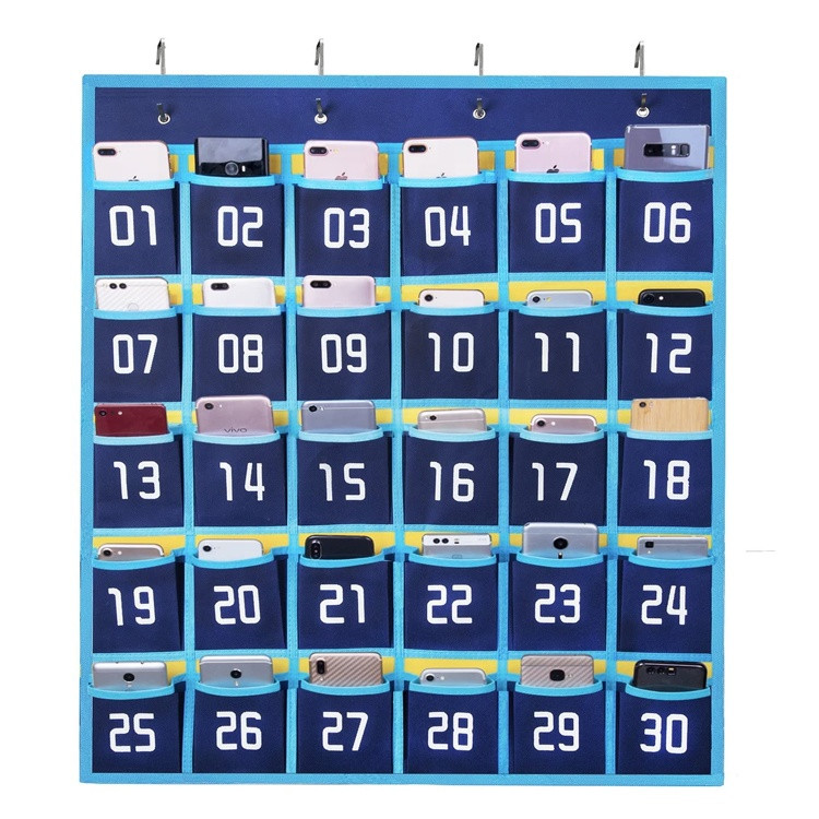 Buy Numbered Classroom Organizer Pocket Chart Cell Phones Holder Wall ...
