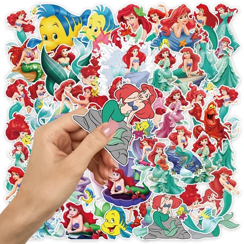 Buy 50pcs Cartoon Little Mermaid Stickers Printing Custom Cut Vinyl ...