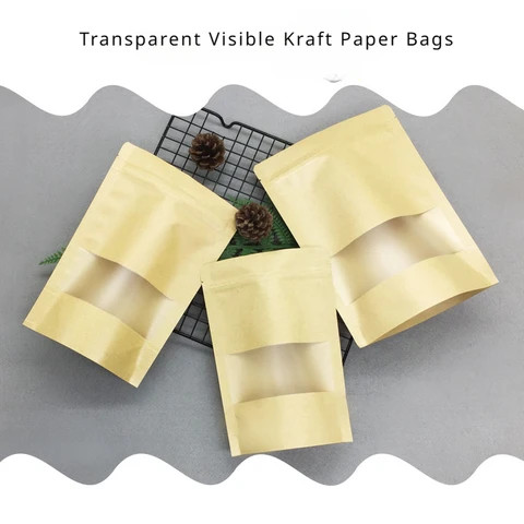 Buy Self-sealing Kraft Paper Bag Thickened Frosted Window Design ...