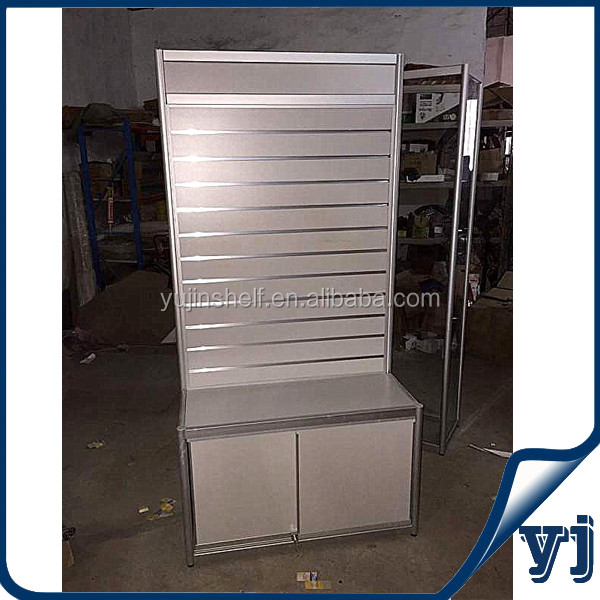 Buy Shop Fitting Wooden Slat Wall Lockable Aluminium Display Cabinet ...