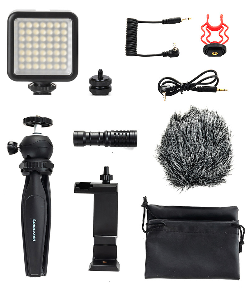 Buy Smartphone Video Microphone Shotgun Vlogging Tripod Kit And ...