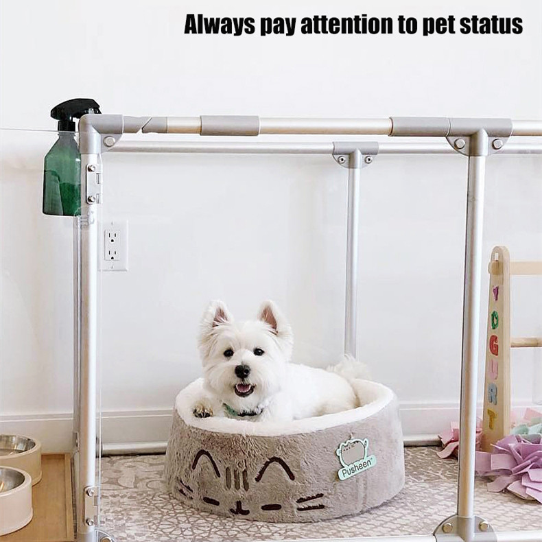 Buy Transparent Acrylic Dog Pen 4 Panel Dog Fence Pen Indoor Puppy Play ...