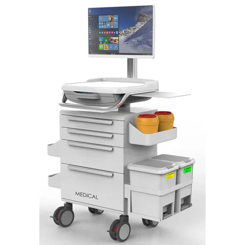 Buy Urinary Medical Trolley 4 Layers Aluminum Endoscopic Cart ...