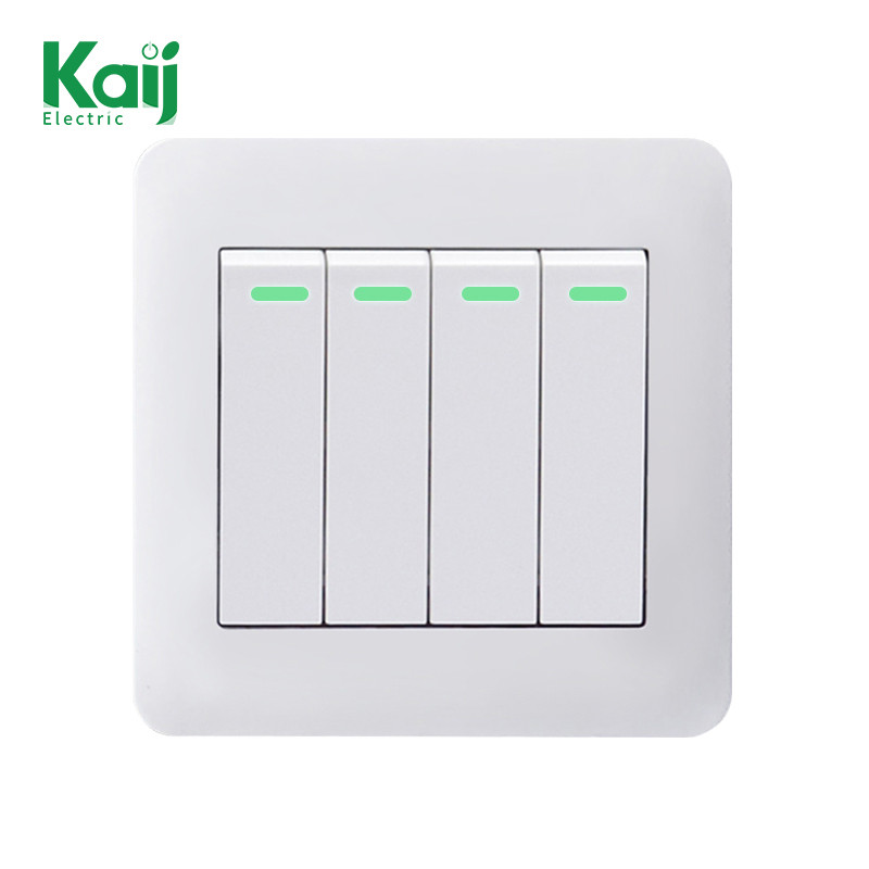 Buy Wall Switch 4 Gang 1 Way Pc Panel Light Switch from Xiamen KaiJ ...